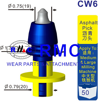 Road millling teeth CW6 - RMC China Quality Machine Parts Inc.